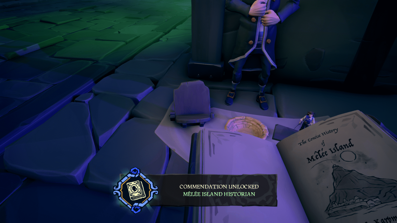 How to do the 'Mêlée Island Historian' Commendation in Sea of Thieves ...