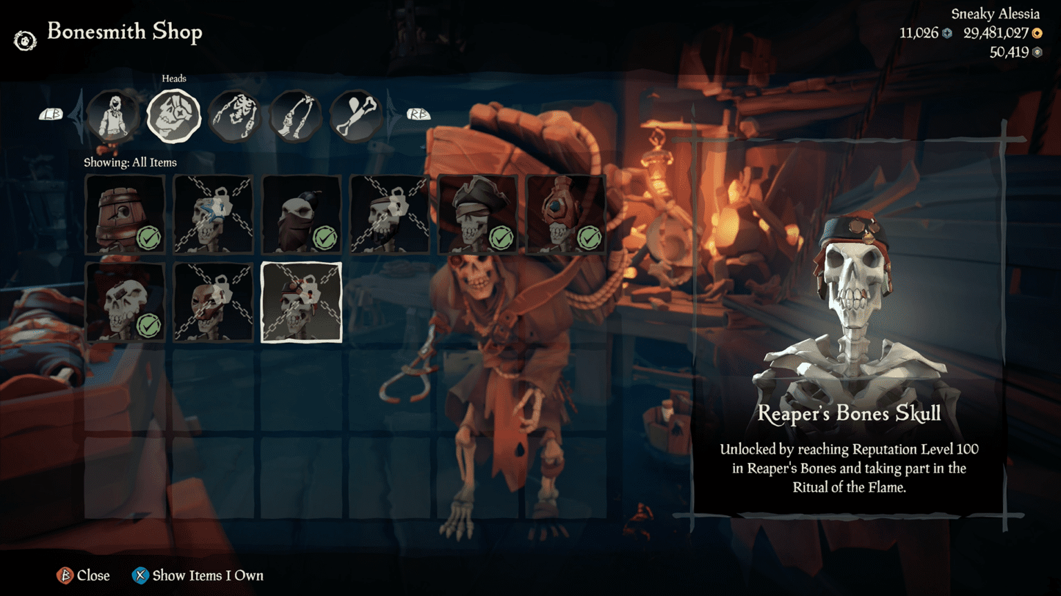 How to get the Reaper's Bones Skeleton Curse Cosmetics in Sea of ...