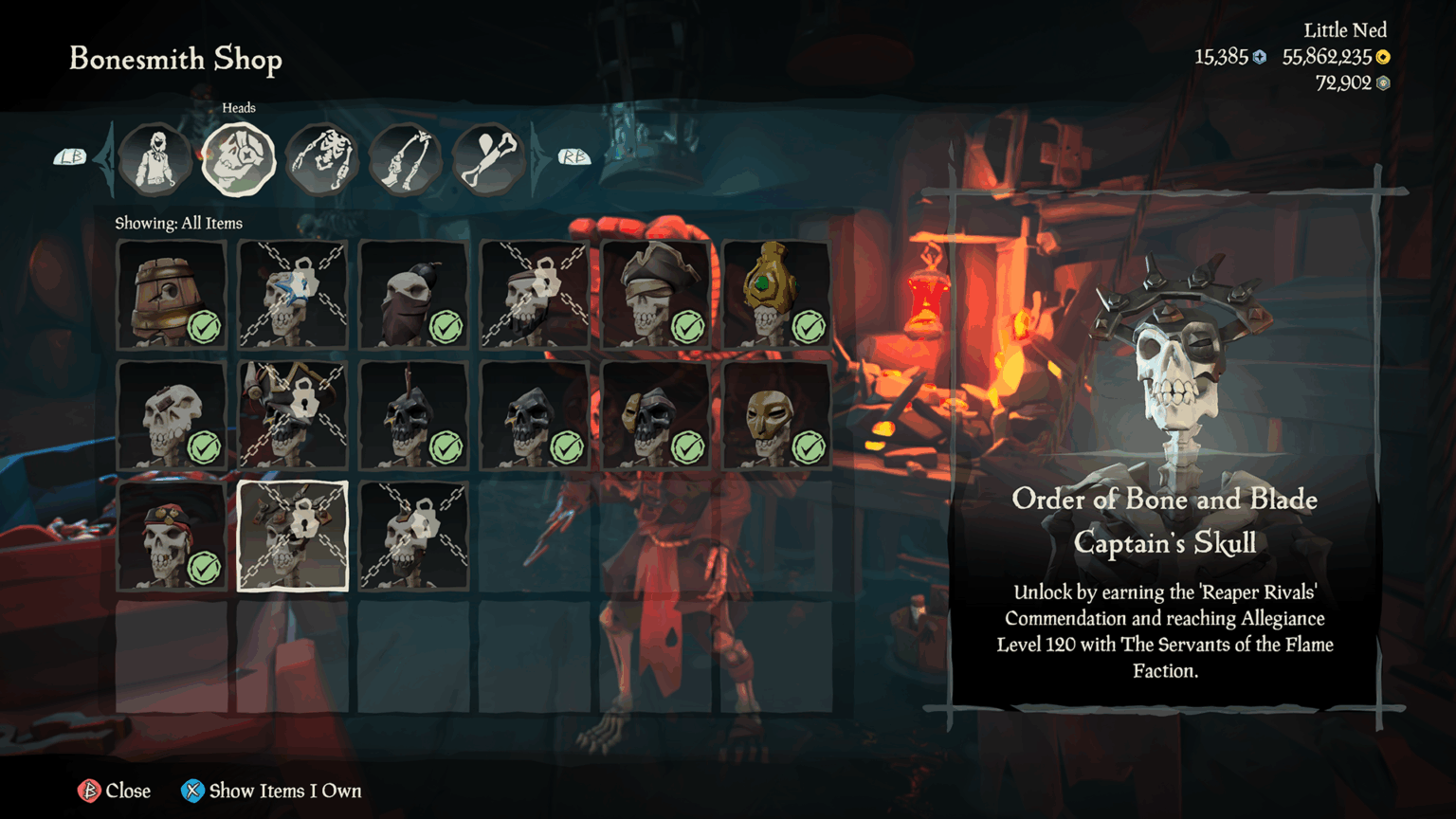 How to get the Order of Bone and Blade Skeleton Curse Cosmetics in Sea ...