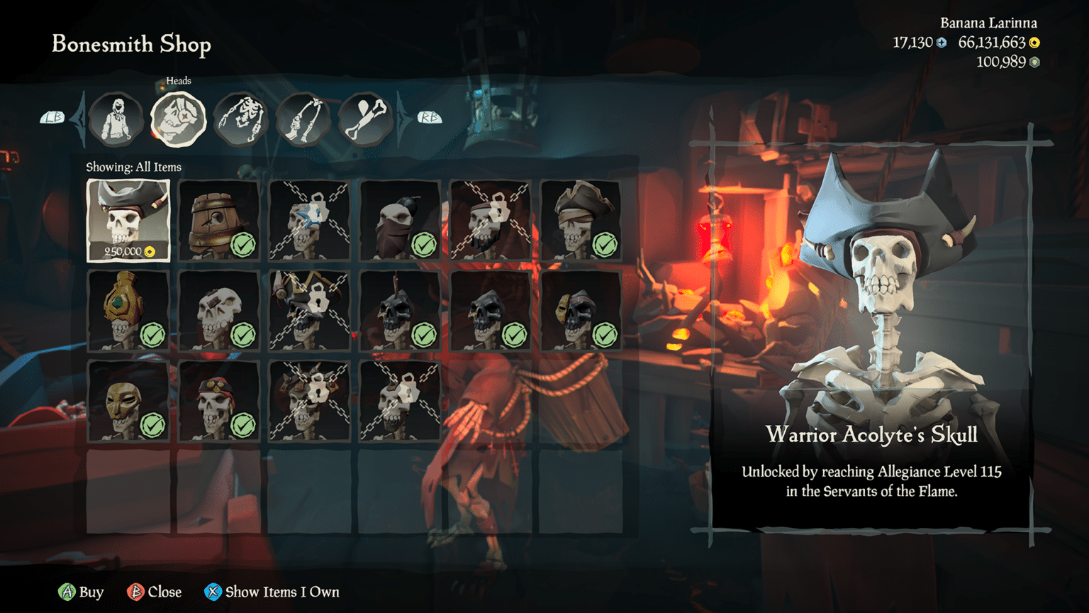 How to get the Warrior Acolyte's Skeleton Curse Cosmetics in Sea of ...